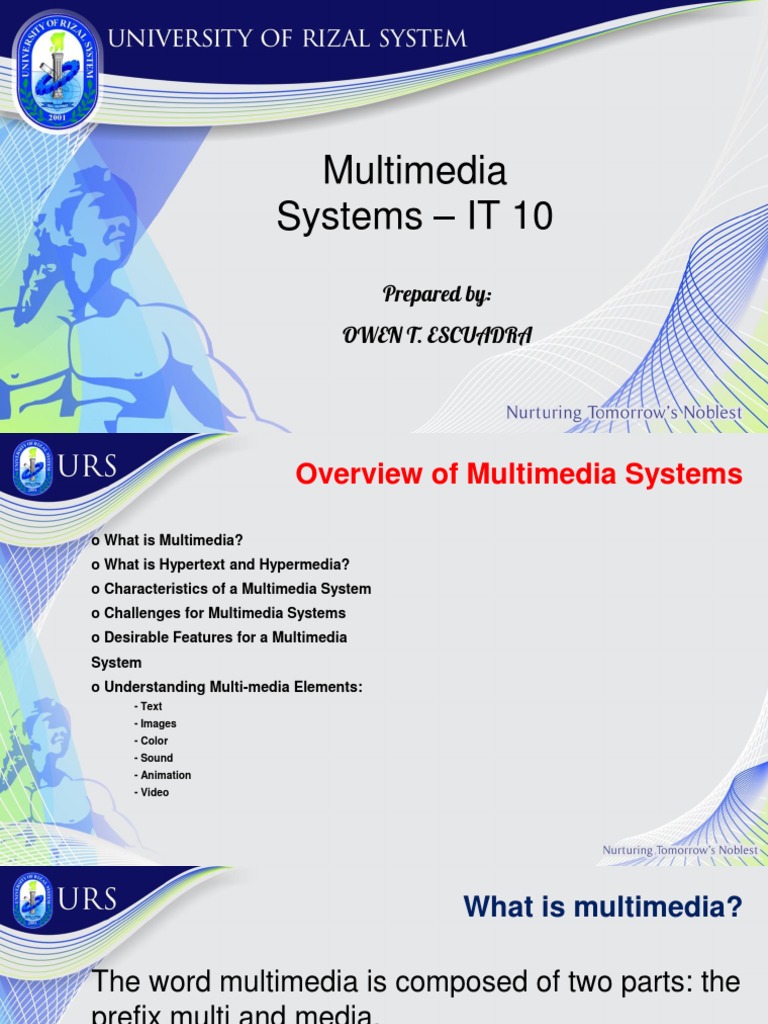 Overview of Multimedia Systems | PDF | Multimedia | Computing