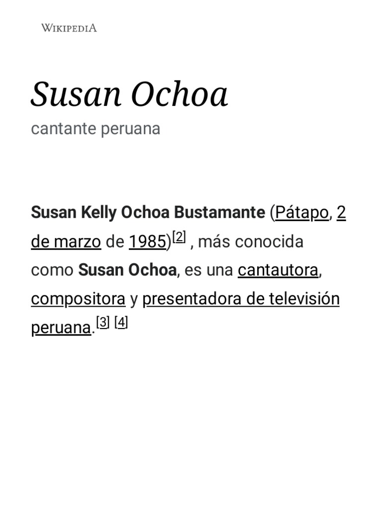 Susan Ochoa: La Voz de Oro del Perú | PDF | Perú