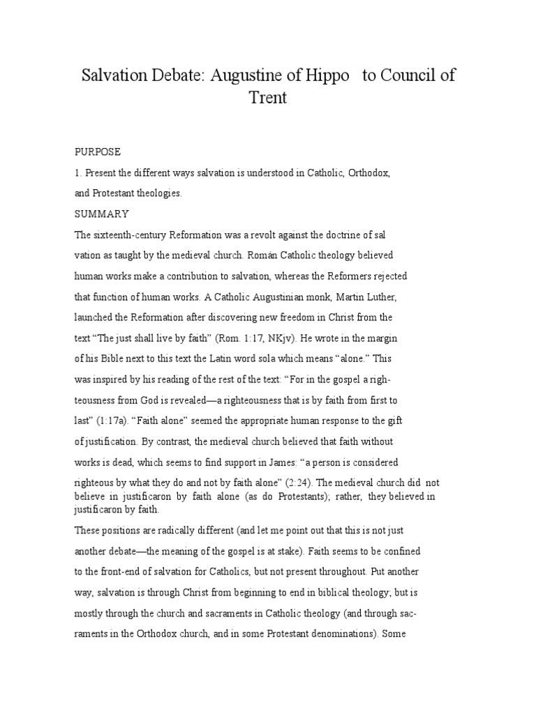 Salvation Debate | PDF | Justification (Theology) | Grace In Christianity