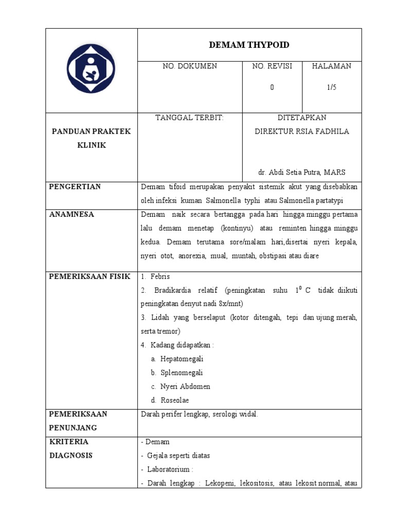 Demam Thypoid | PDF | Sains & Matematika