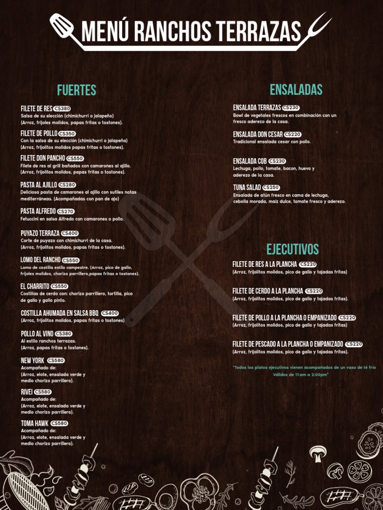 Menu Terraza | PDF | ensalada | filete