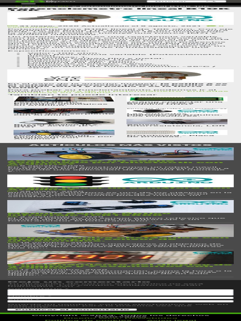 Potenciometro Lineal B10K 10K Modulos para Arduino | PDF | Corriente ...