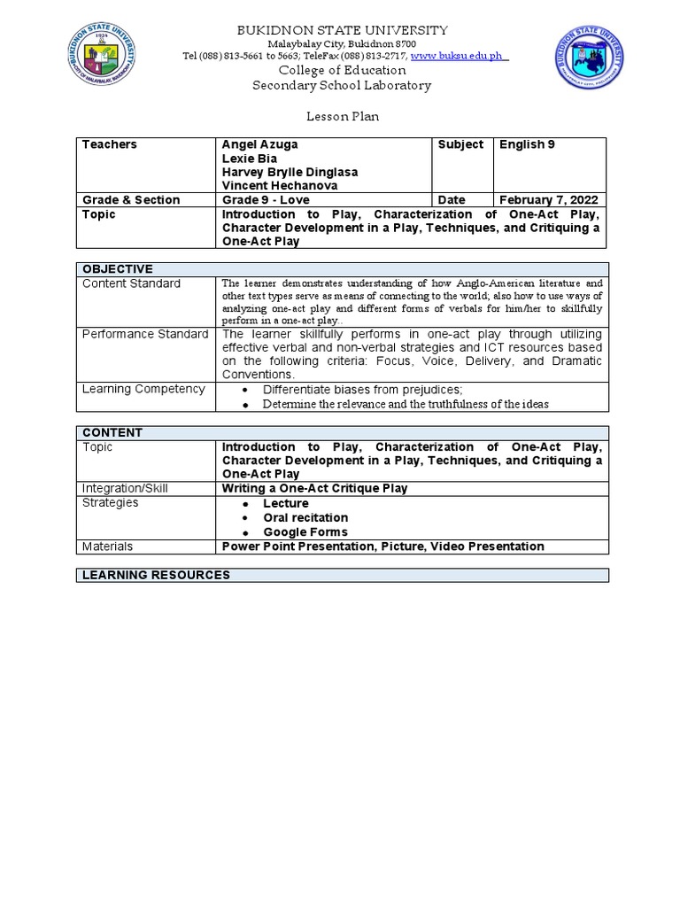 Lesson Plan Template | PDF | Lesson Plan | Learning