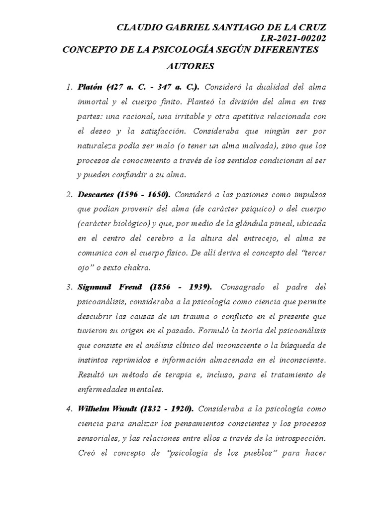 Concepto de La Psicología Según Diferentes Autores | Descargar gratis ...