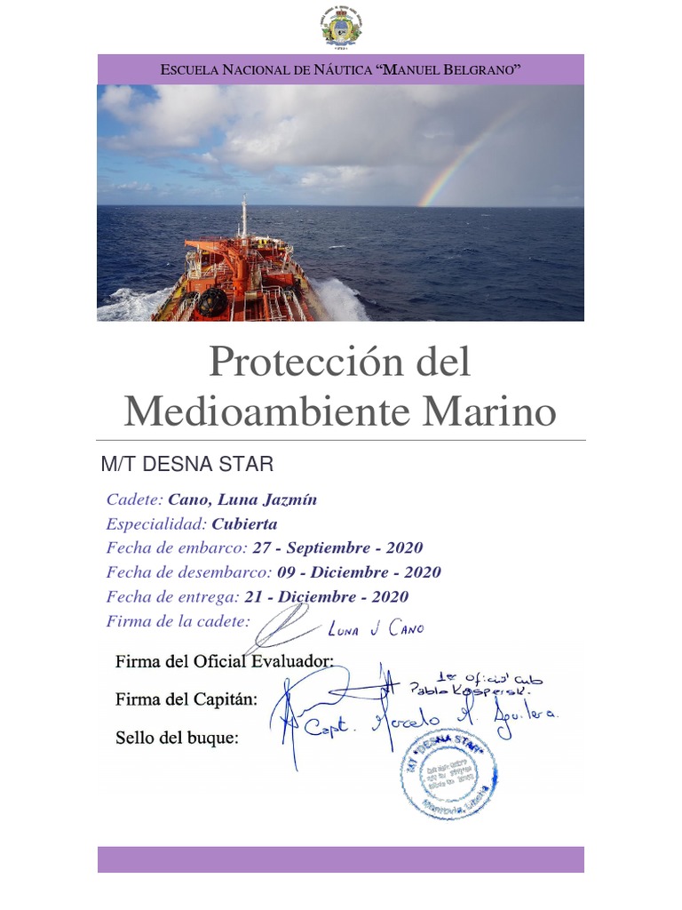 1 B. Protección Del Medioambiente Marino CANO | PDF | Agua | Contaminación