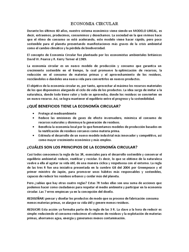ECONOMIA CIRCULAR | PDF | Residuos | Reciclaje