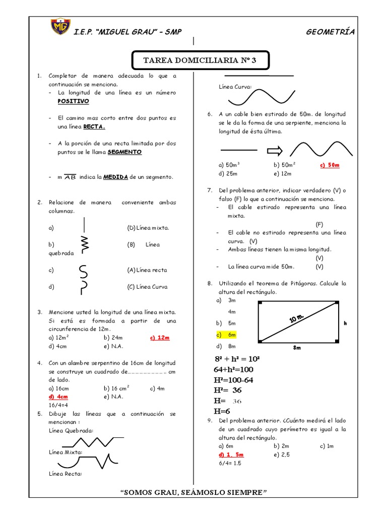 1-secundaria-sesiÓn-003-lÍneasdoc Tarea | PDF | Geometría del plano euclidiano | Matemática ...