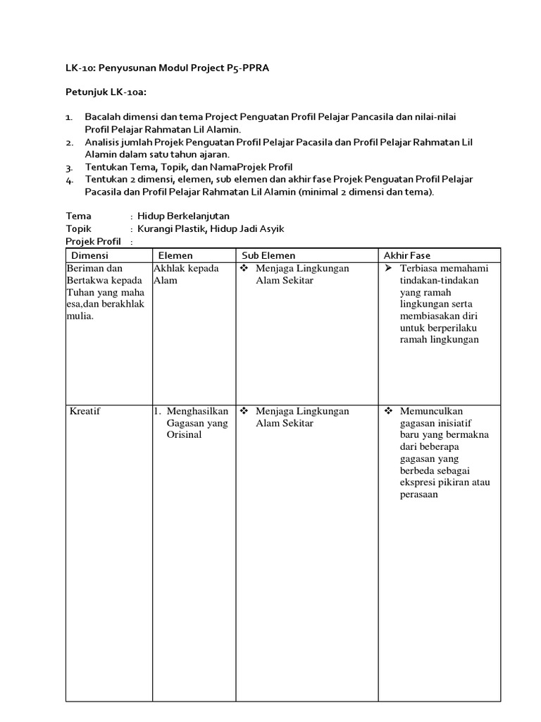 LK 10 P5 Dan PPRA LK.10 | PDF