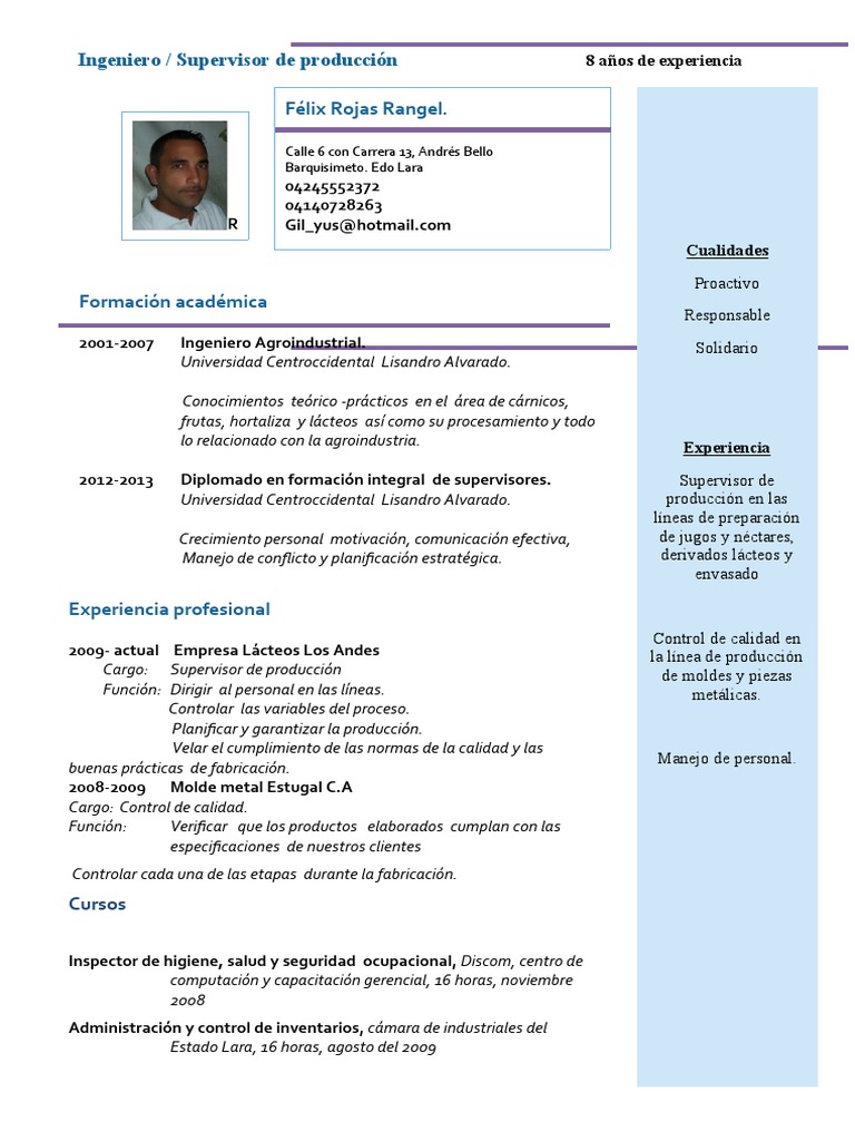 Curriculum Vitae Felix Rojas. | PDF | Business