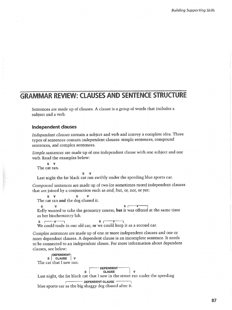 Clauses and Sentences Structure | PDF