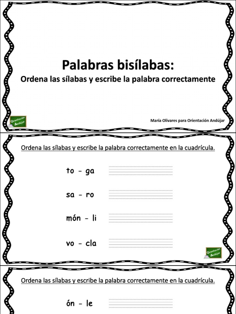 Lectoescritura Palabras Bisilabas | PDF | Artes del Lenguaje y Comunicación