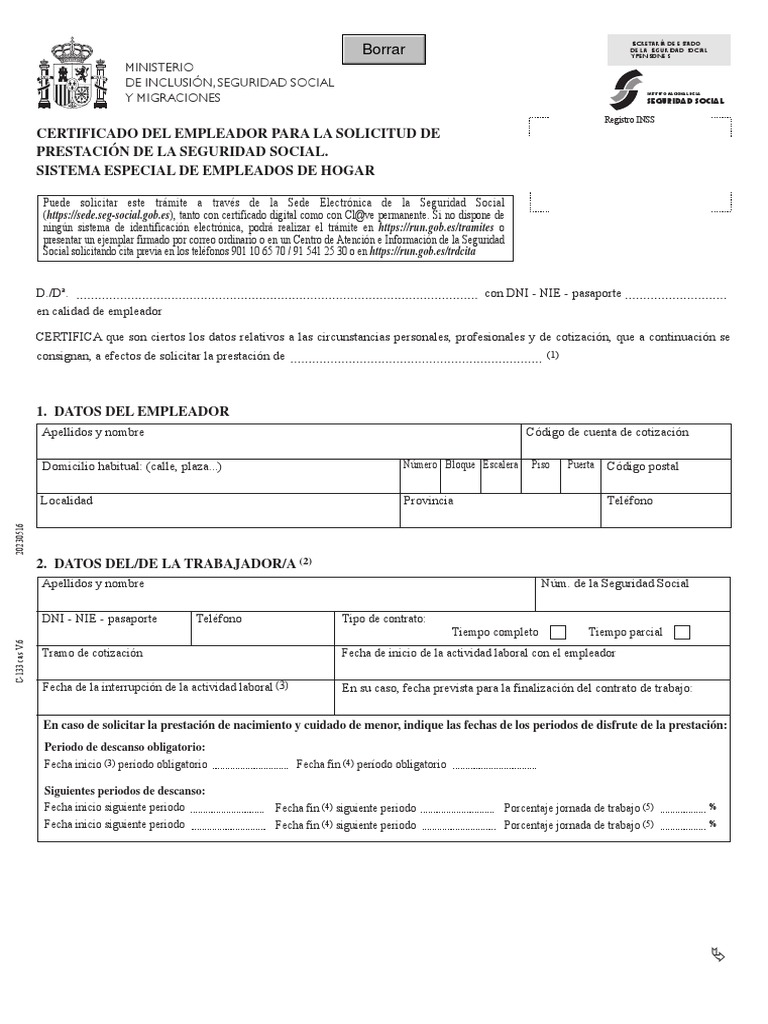 Certificado C-133 para Prestaciones Sociales | PDF | Tiempo de trabajo ...