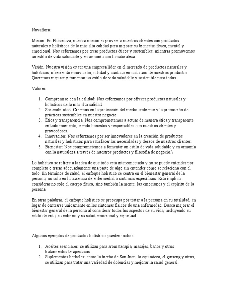 Novaflora | PDF | Calidad (comercial) | Holismo