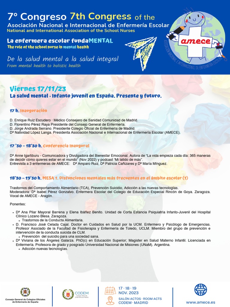 Programa Congreso Amece 2023 | PDF | Enfermería | Psiquiatría