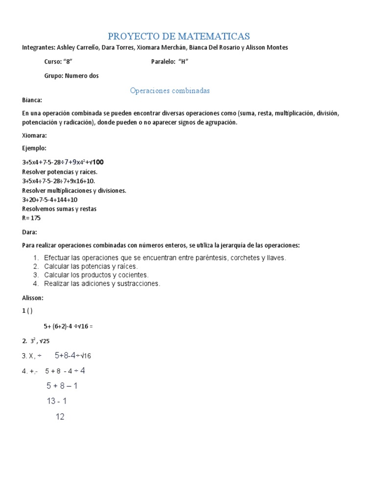 Proyecto de Matematicas | PDF