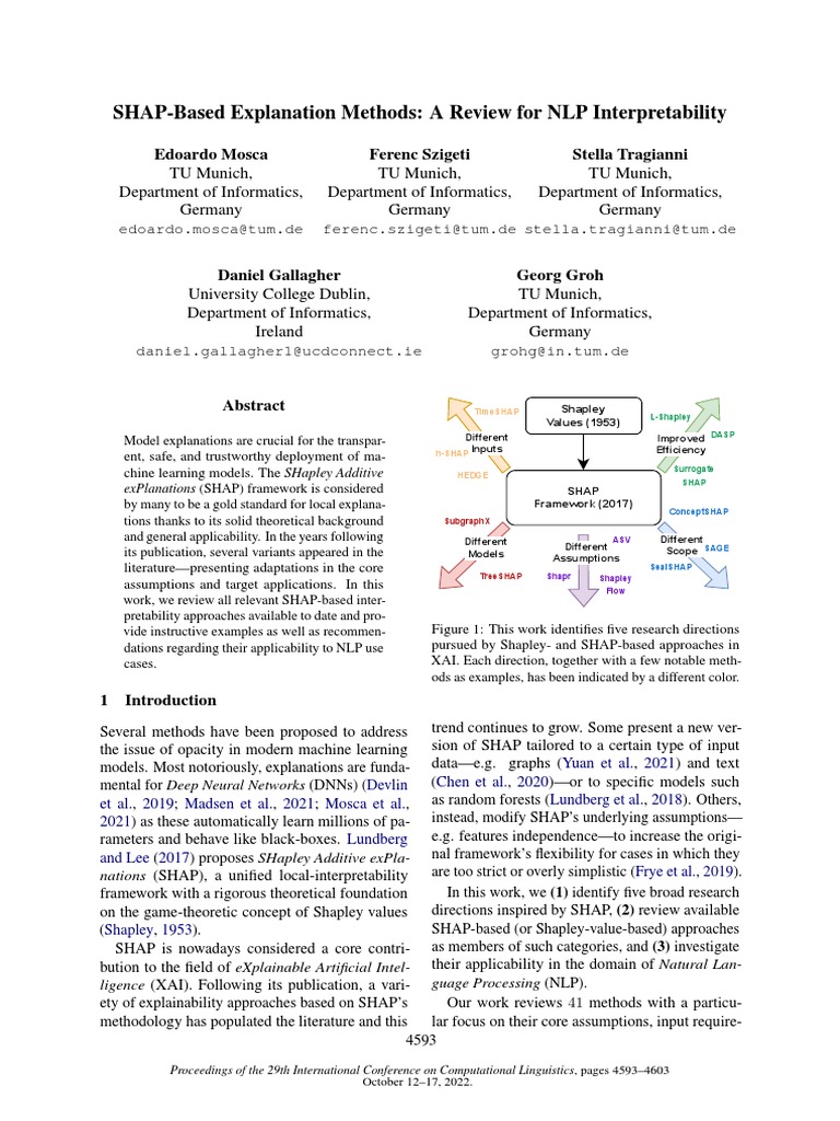 SHAP-Based Explanation Methods: A Review For NLP Interpretability | PDF ...