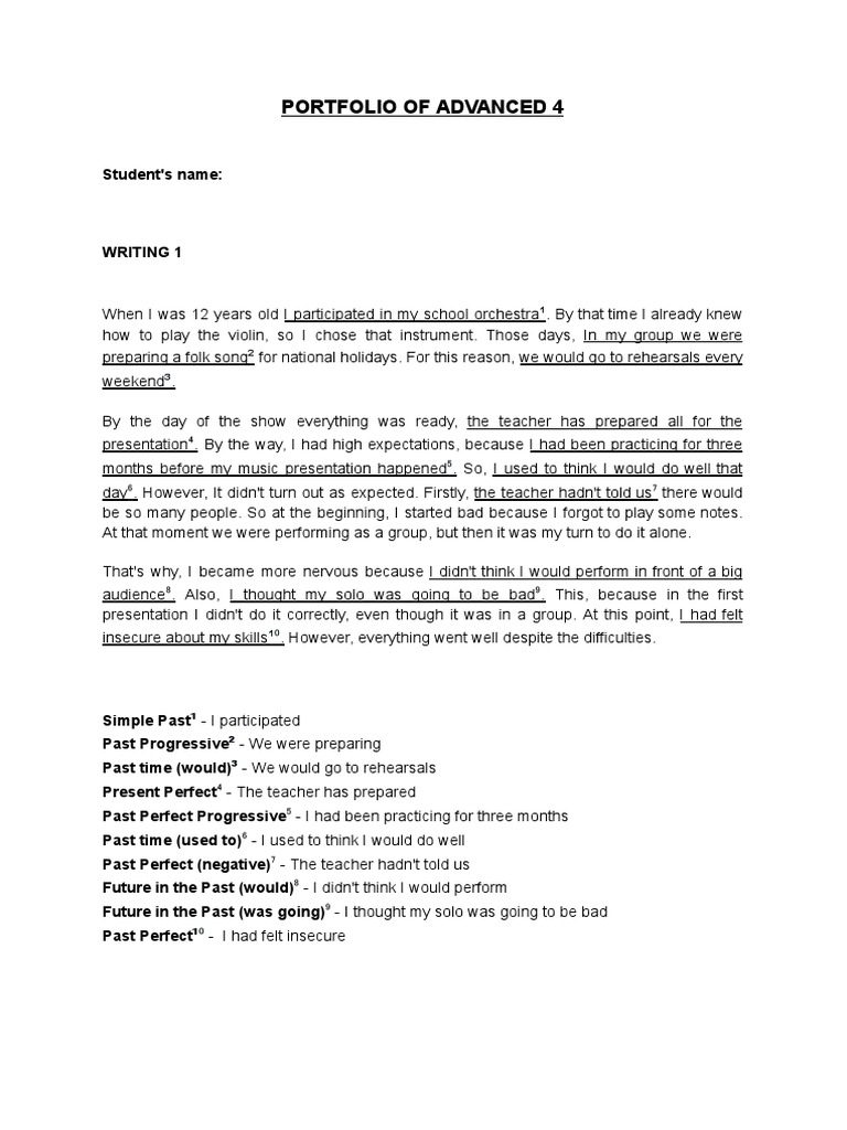 Portfolio Advanced 4 Pdf