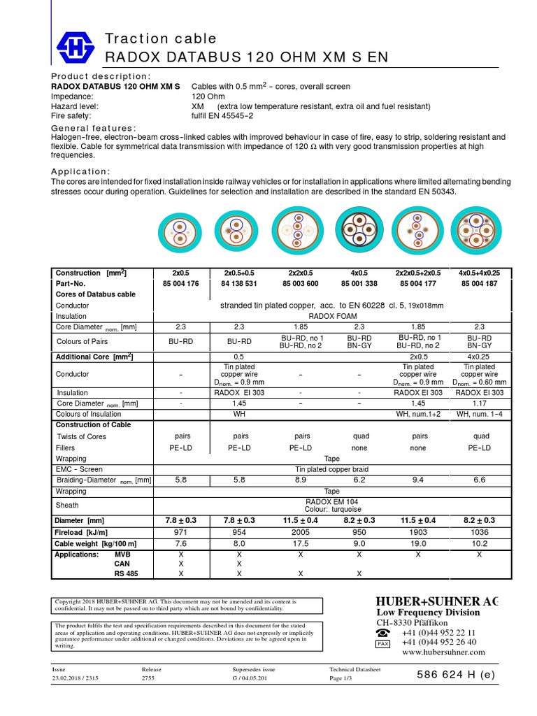 (H) RADOXDATABUS120OHMnx0.5XM | PDF | Wire | Electrical Engineering