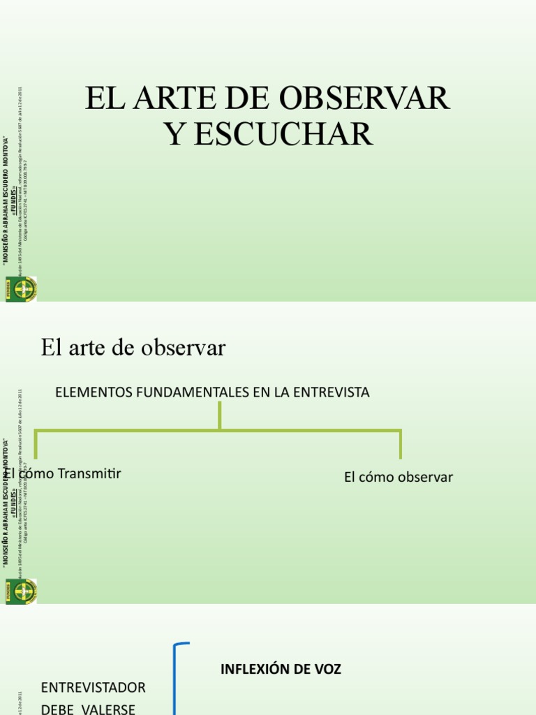 El Arte de Observar y Escuchar | PDF | Comunicación | Ciencias del ...