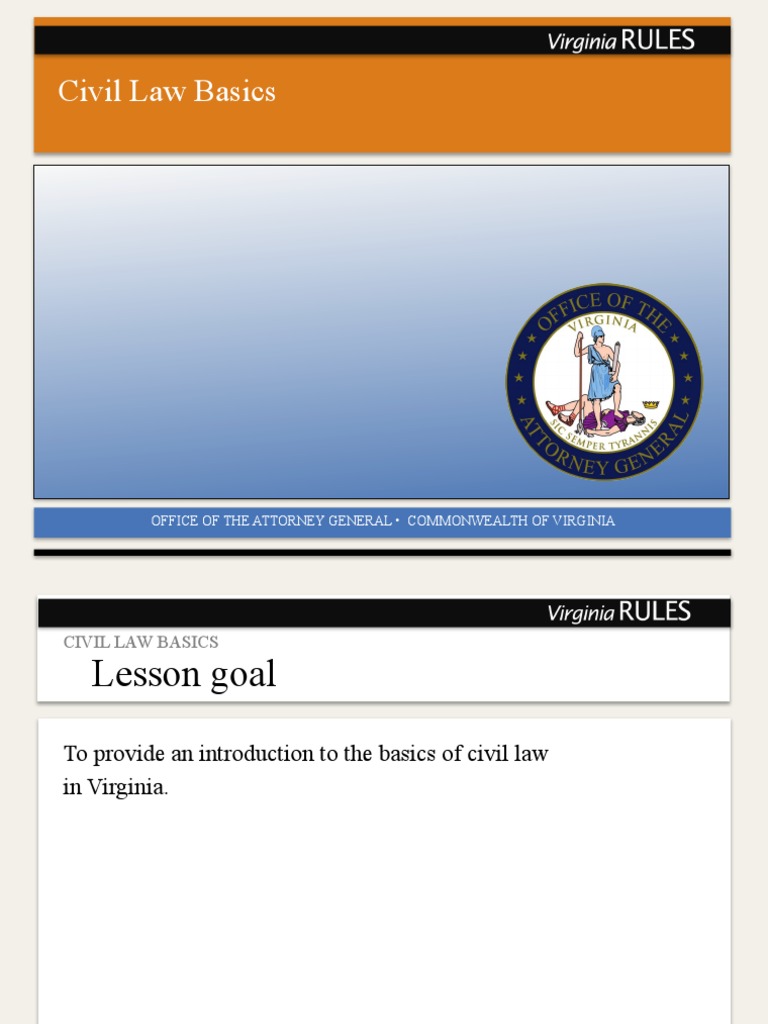 Virginia Civil Law for Teens | PDF | Tort | Minor (Law)