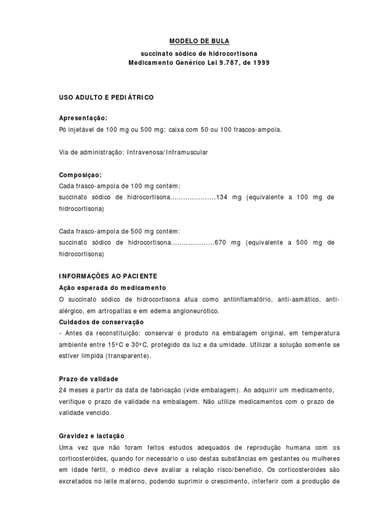 Bula - Hidrocortisona Remédio | PDF | Gravidez | Diabetes