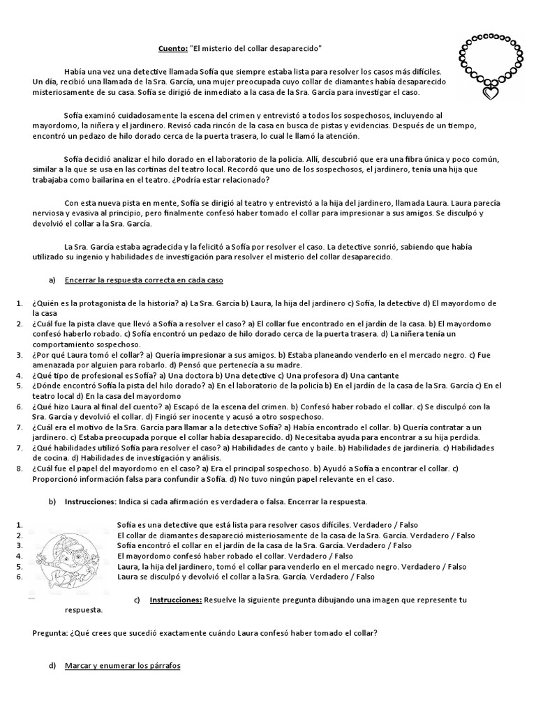 TEXTO El Misterio Del Collar Desaparecido | PDF | Novela negra ...