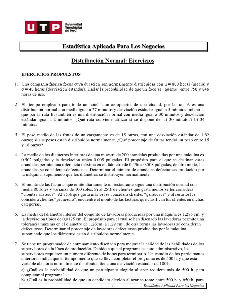 S08.s1 - Ejercicios Resueltos | PDF | Desviación Estándar | Distribución normal