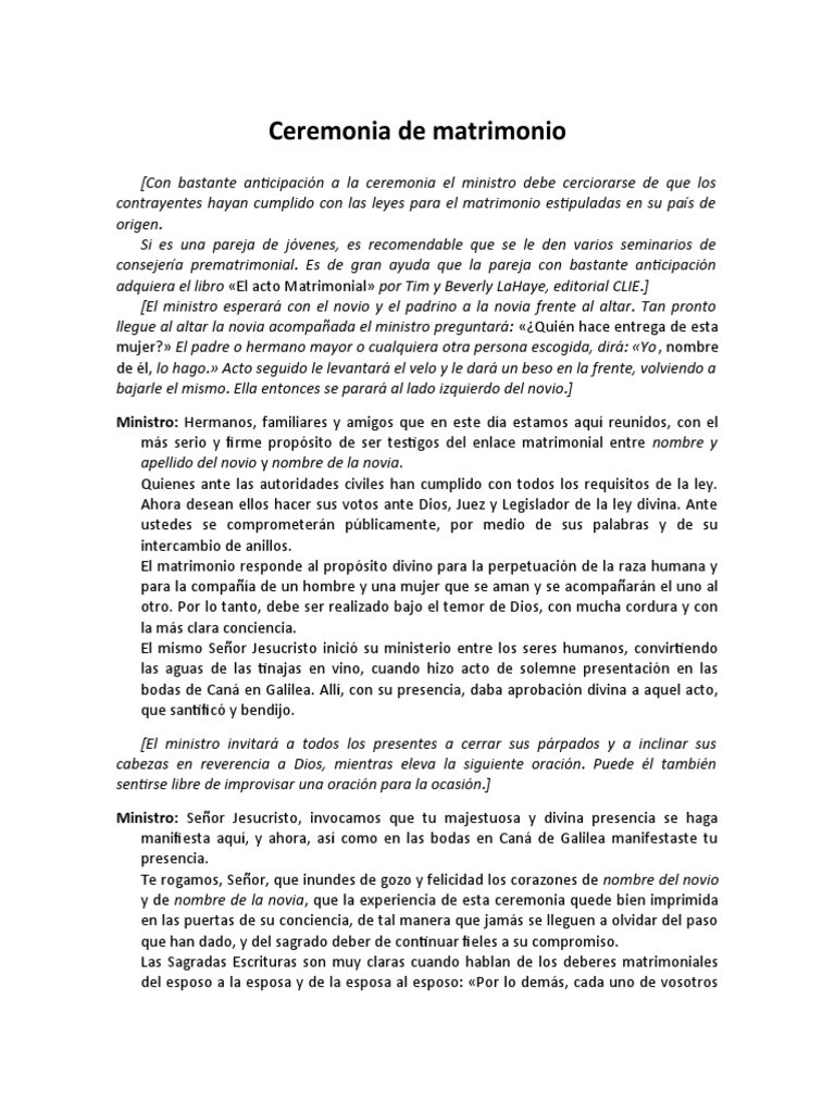Ceremonia de Matrimonio | PDF | Matrimonio | Cristo (título)