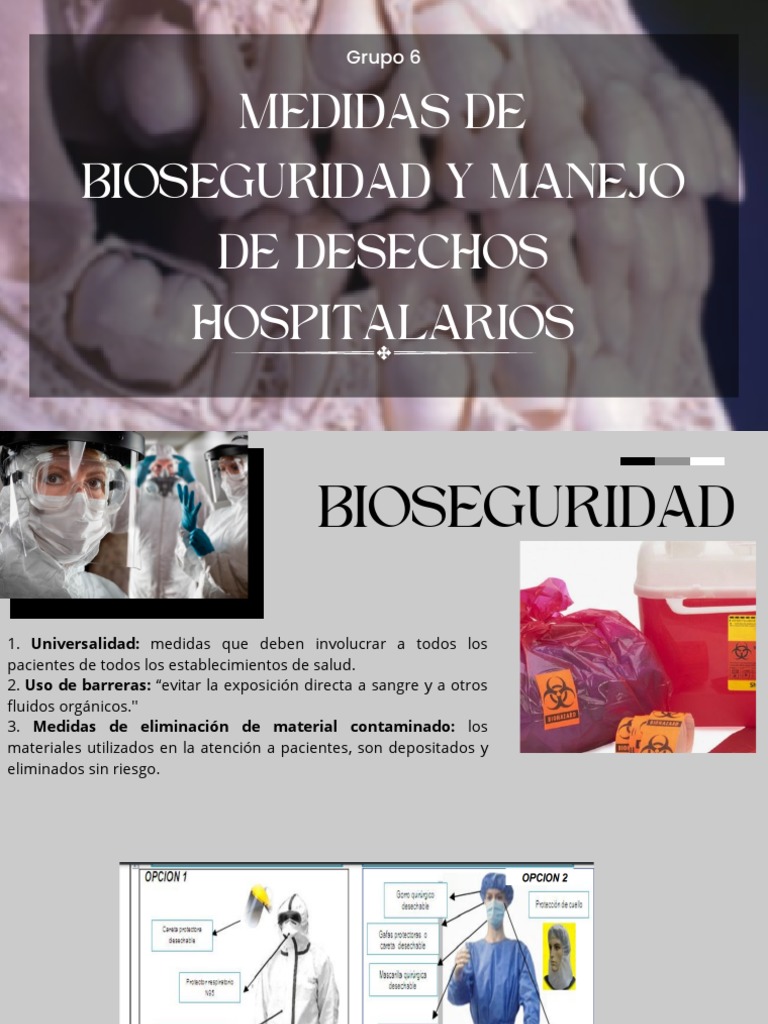 Medidas de Bioseguridad y Manejo de Desechos Hospitalarios | PDF | Residuos | Lavado de manos