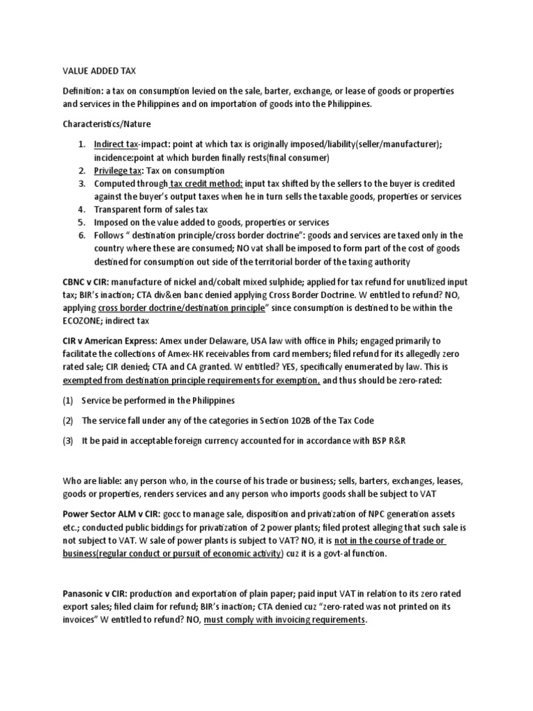 VAT Notes | PDF | Value Added Tax | Taxes