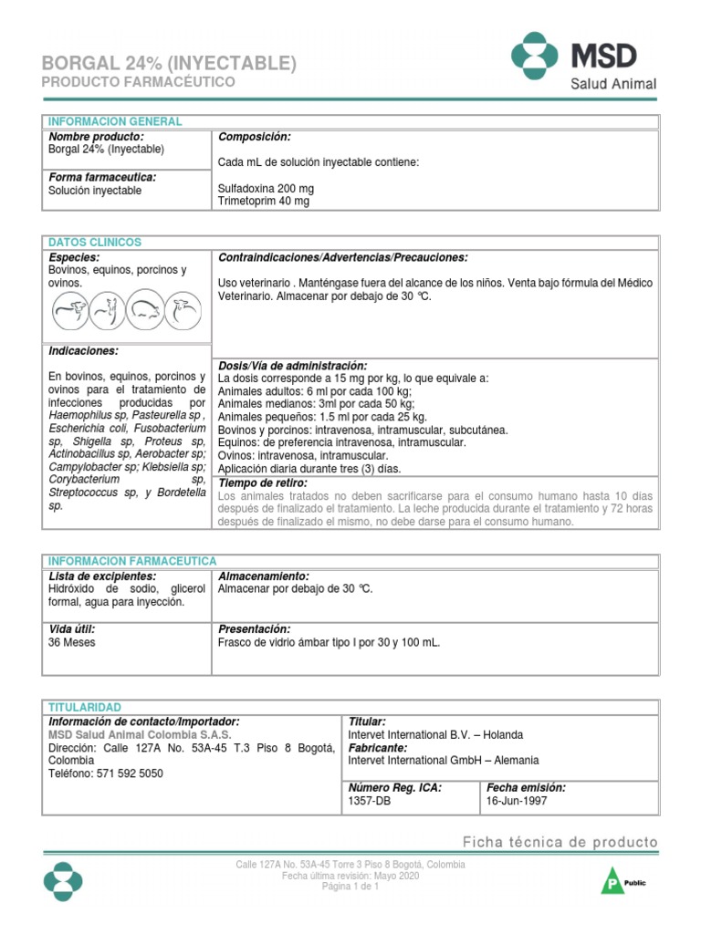 BORGAL-24 | PDF | Tratamientos médicos | Farmacología