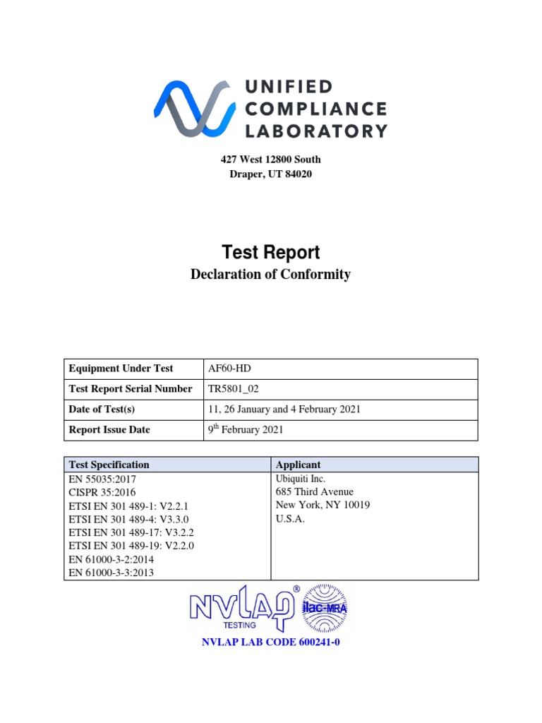 TR5801 Af60-Hd En55035 02 | PDF | Electromagnetic Compatibility | Electrical Engineering