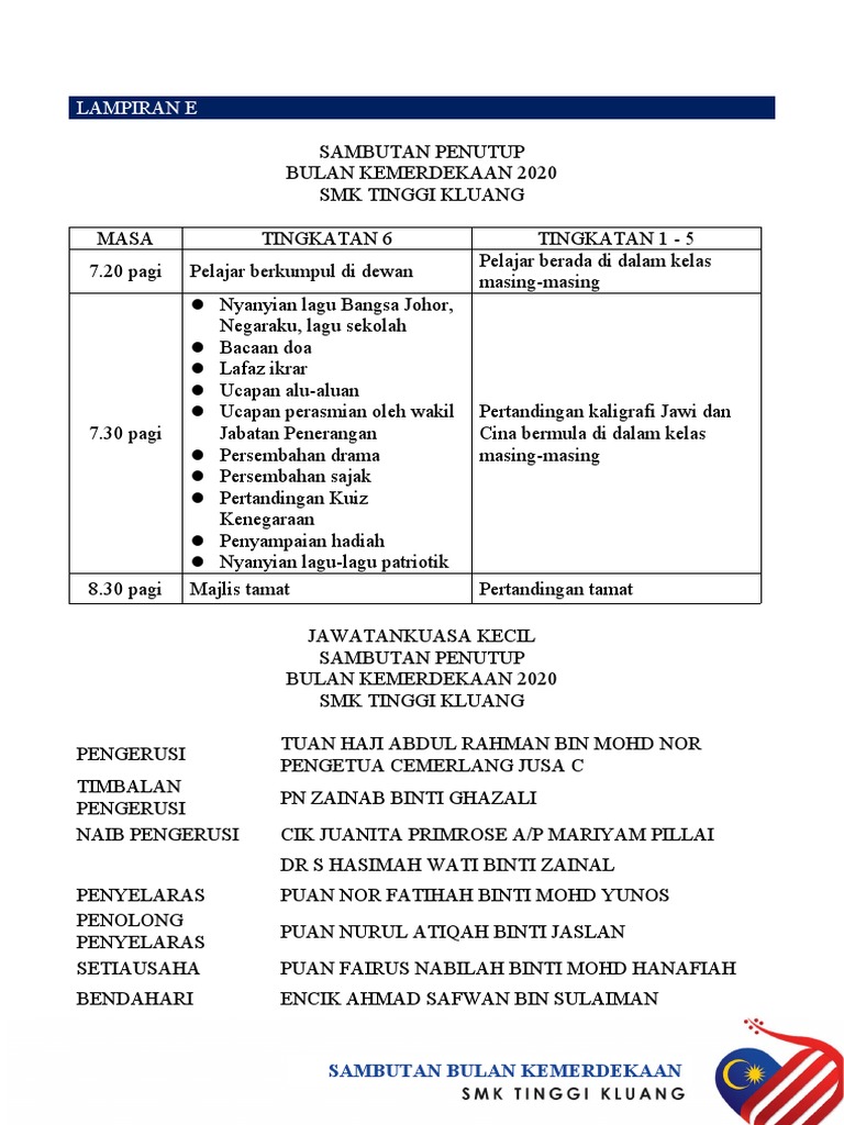 Kertas Kerja Majlis Penutup | PDF