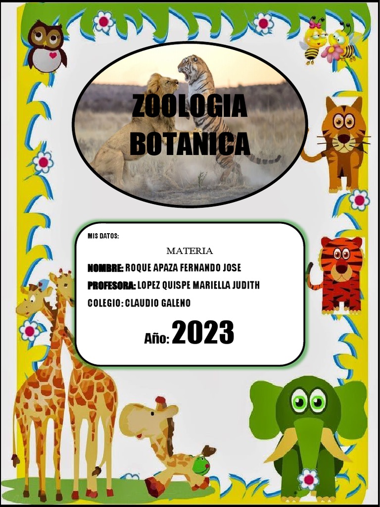 Caratula Zoologia | PDF