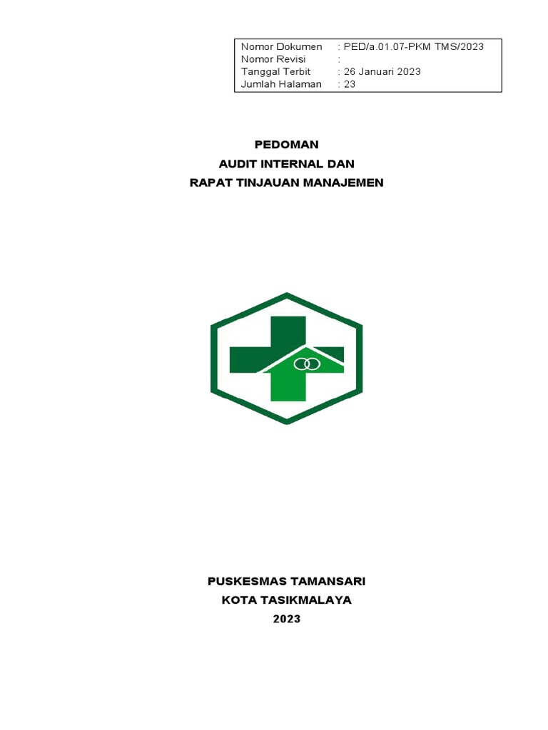 Pedoman Audit Internal Puskesmas 2023 | PDF | Karier & Perkembangan | Bisnis