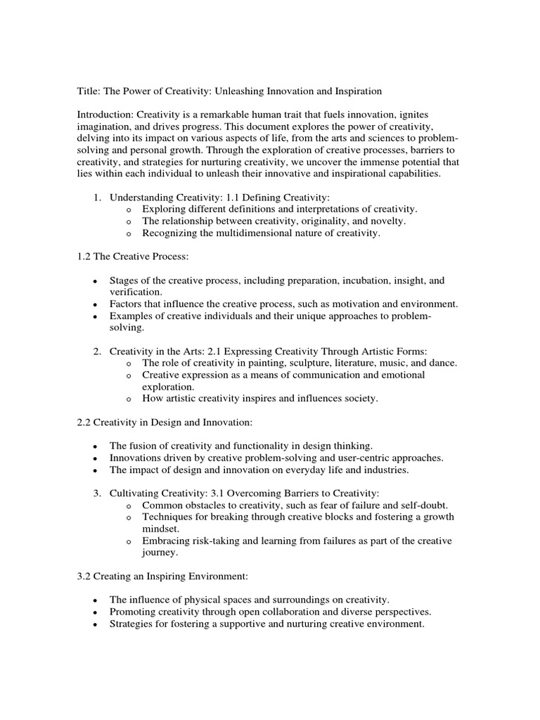 The Power of Creativity | PDF | Creativity | Innovation