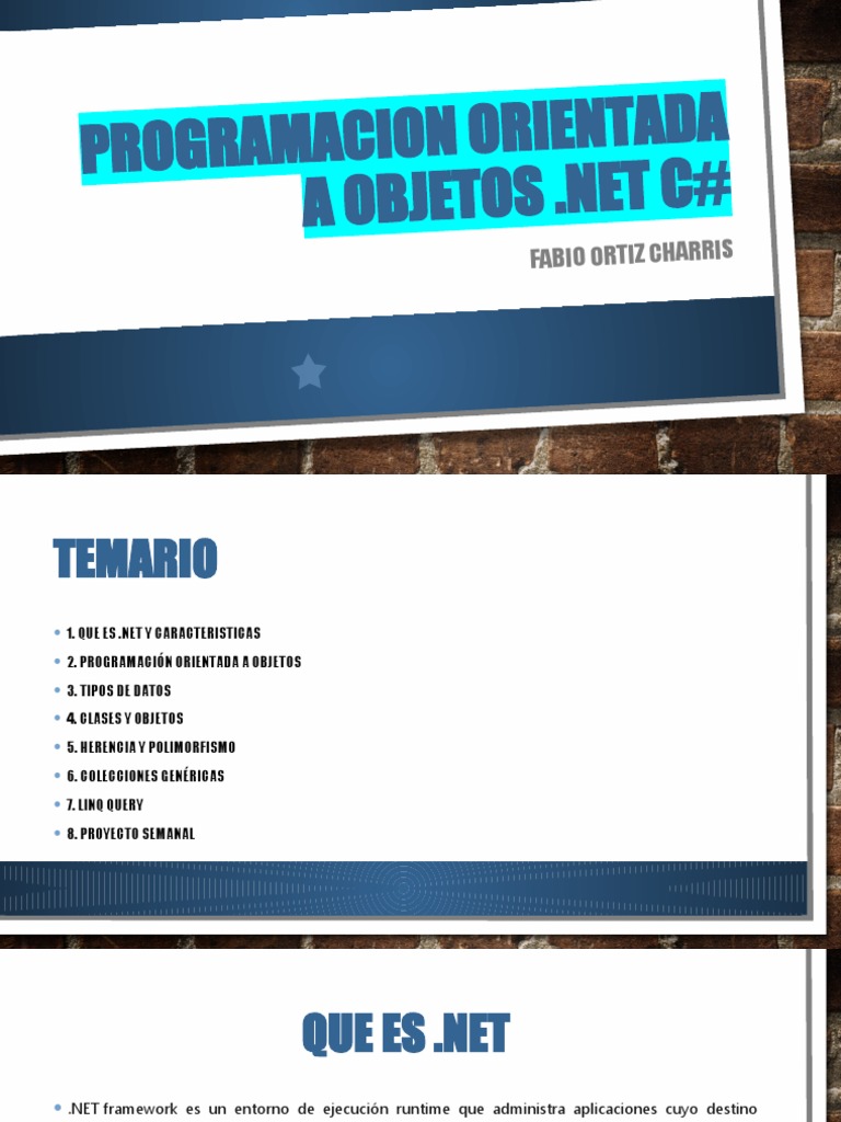 Programacion Orientada: Fabio Ortiz Charris | PDF | Objeto (informática) | .NET Framework