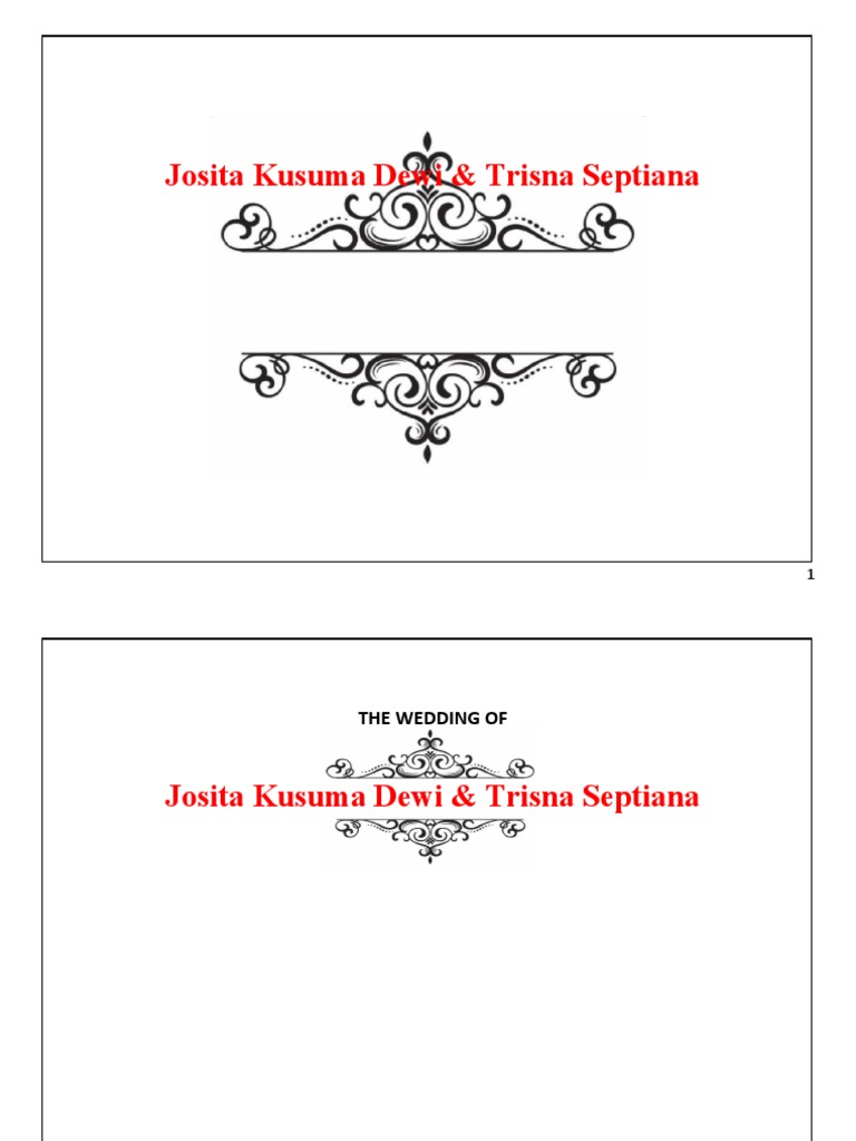 Draft Buku Panduan Pernikahan Josita & Trisna | PDF