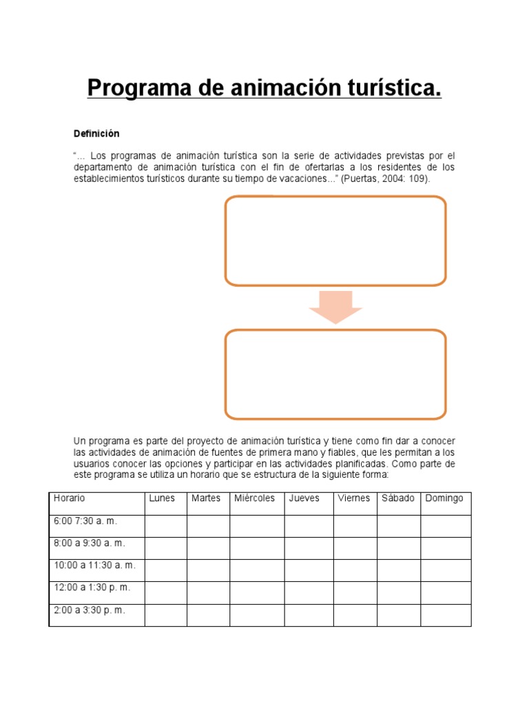 8 Programa de Animación Turística | PDF | Hotel