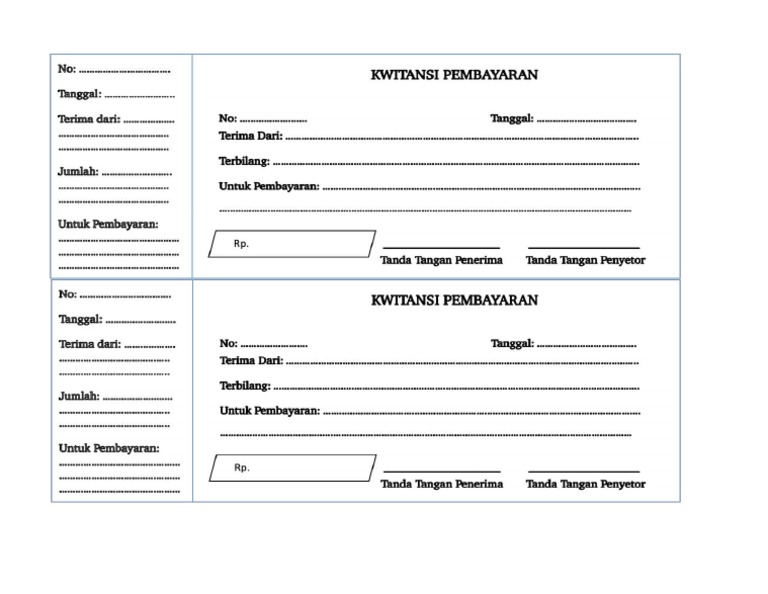 Contoh Kwitansi Excel 3 | PDF