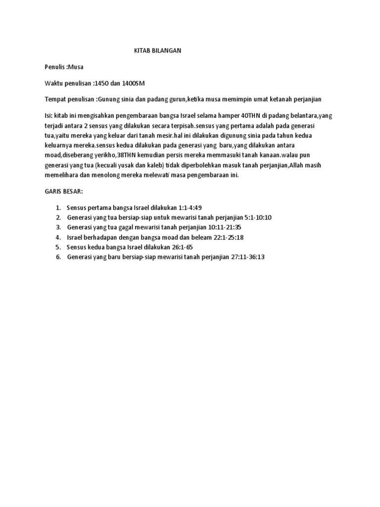 Kitab Bilangan | PDF