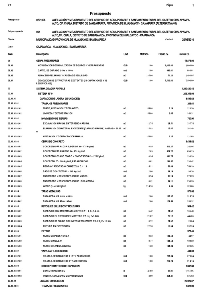 Presupuesto Detallado de Obra | PDF | Ingeniería de Edificación | Ingeniería
