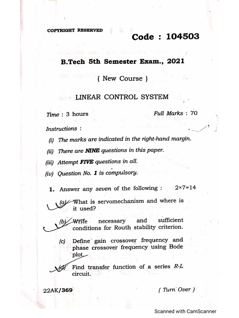 Linear Control System Pdf