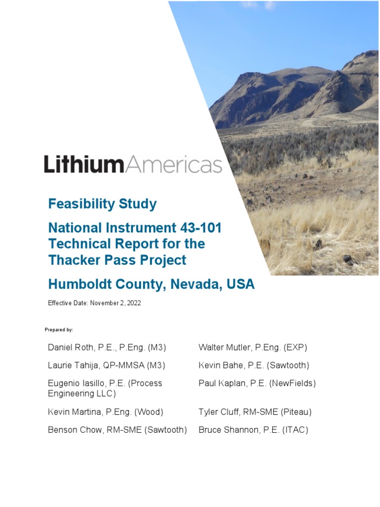 Thacker Pass FS 11022022 | PDF | Mining | Minerals