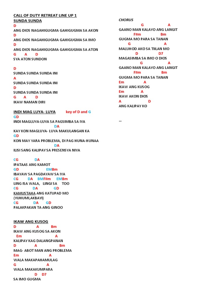 Chords Line Up Call of Duty | PDF | Song Structure | Musical Forms