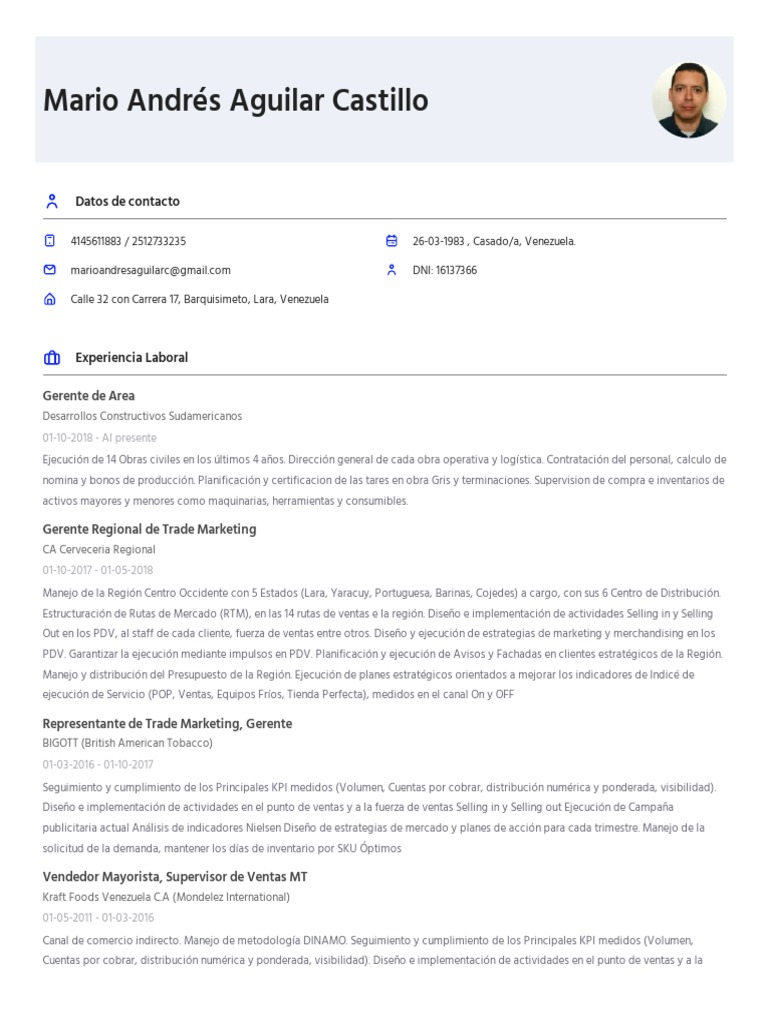 CV Mario Aguilar | PDF | Marketing | Economias