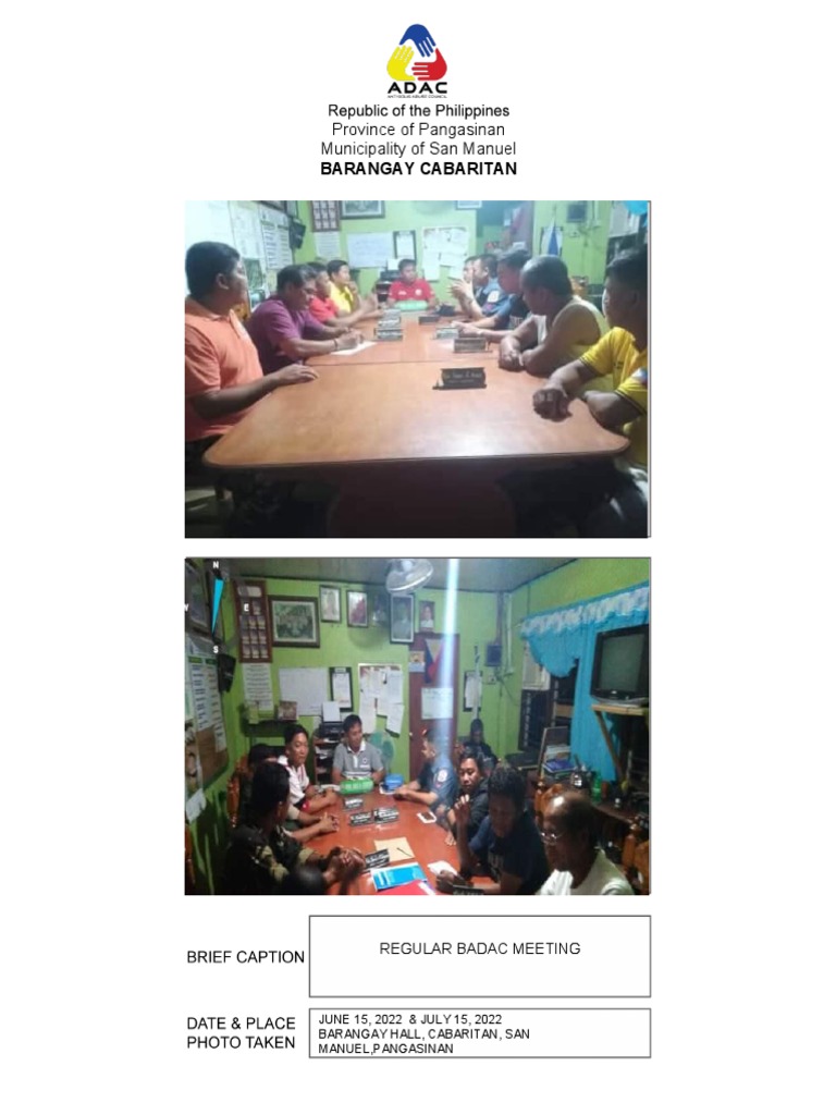 BADAC TEMPLATE Photo Documentation | PDF