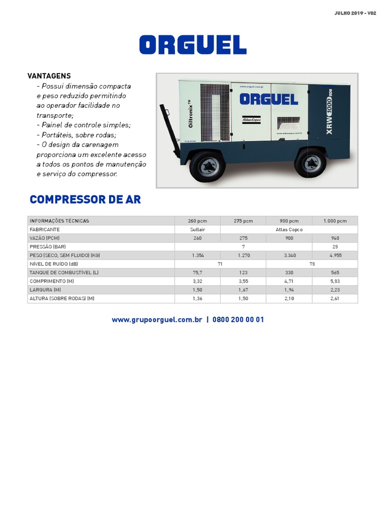 Ficha Tecnica Compressor de Ar | PDF
