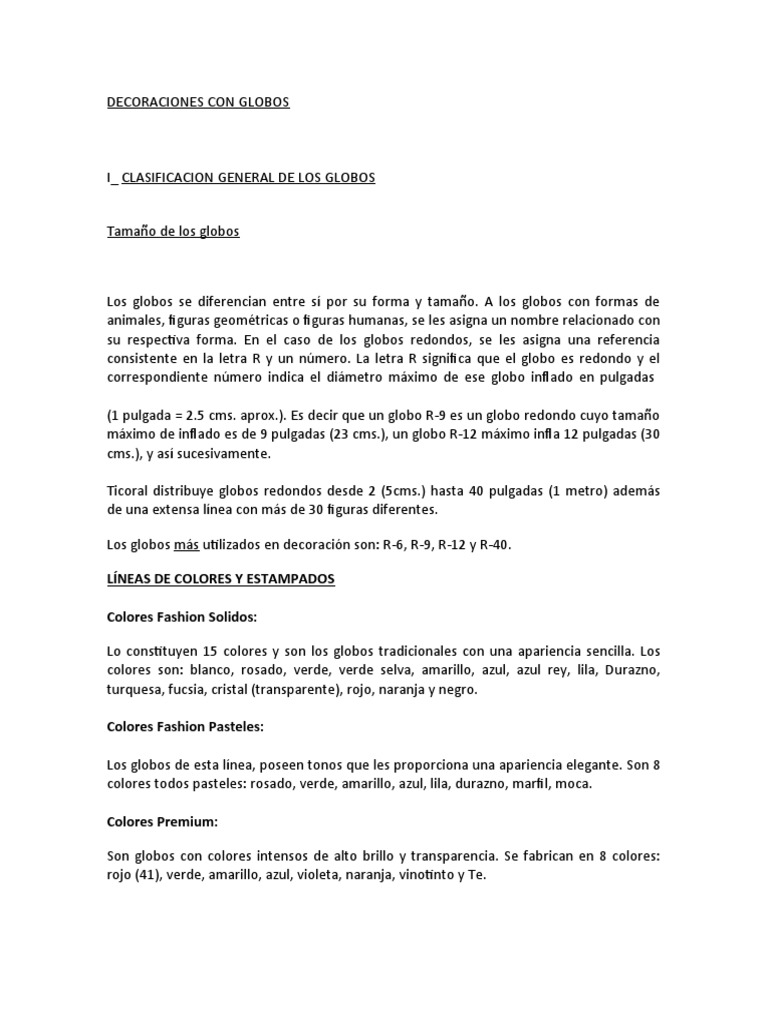 Guía de Decoración con Globos | PDF | Azul | Amarillo