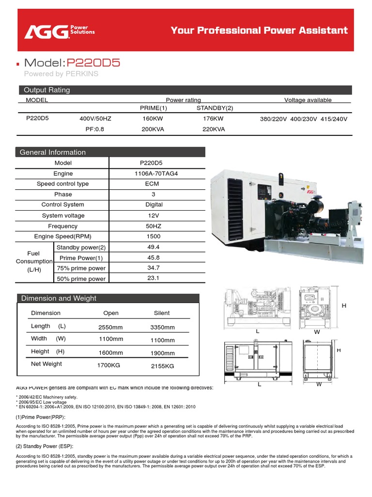 Brosur Perkins Silent P220D5 | PDF | Engines | Coolant